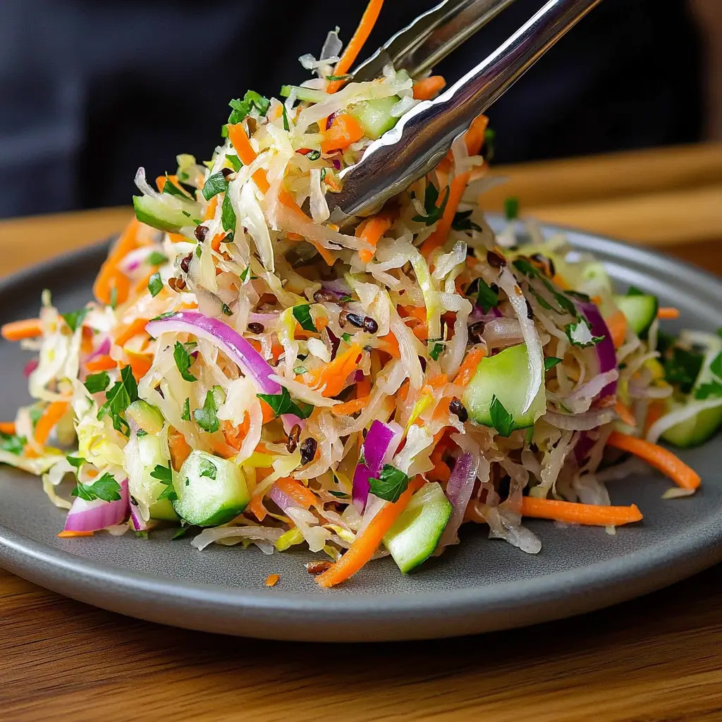 Old-Fashioned Sauerkraut Salad Recipe with Apple and Carrot