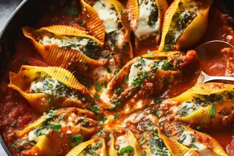 Vegetarian Skillet Stuffed Shells: An Amazing Ultimate Recipe - Flavor Fusion Studio